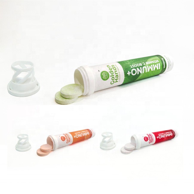 Customize Plastic Effervescent Tablet Tubes with Desiccant Cover and ...